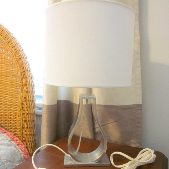 IKEA | Other | Ikea Table Lamp Klabb Design Nickle Finish Base W White ...